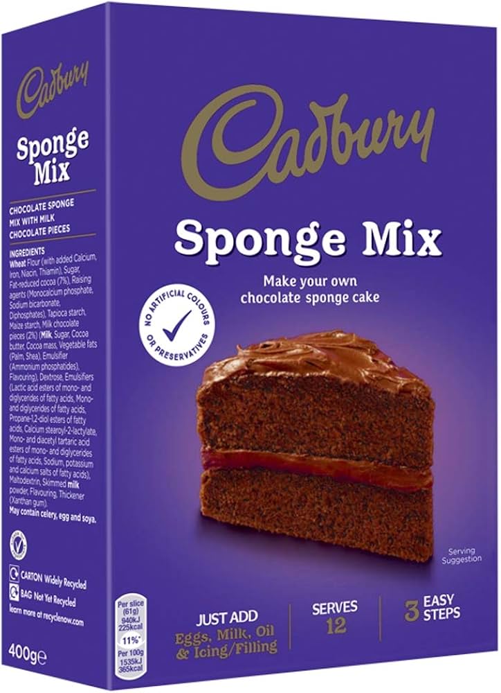 Cadbury chocolate sponge cake mix 400g – Good Food Maldives